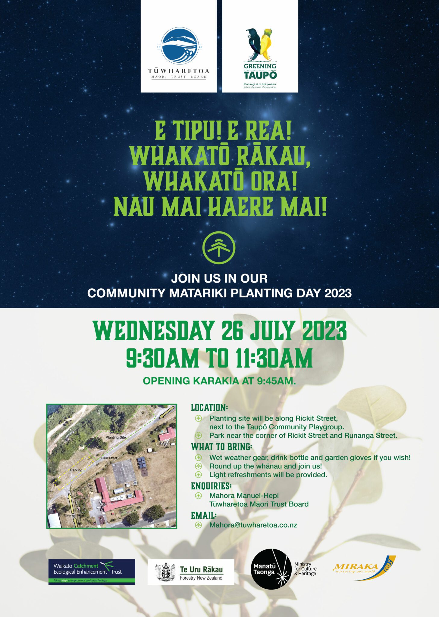 2023 MATARIKI TREE PLANTING | Tuwharetoa Maori Trust Board